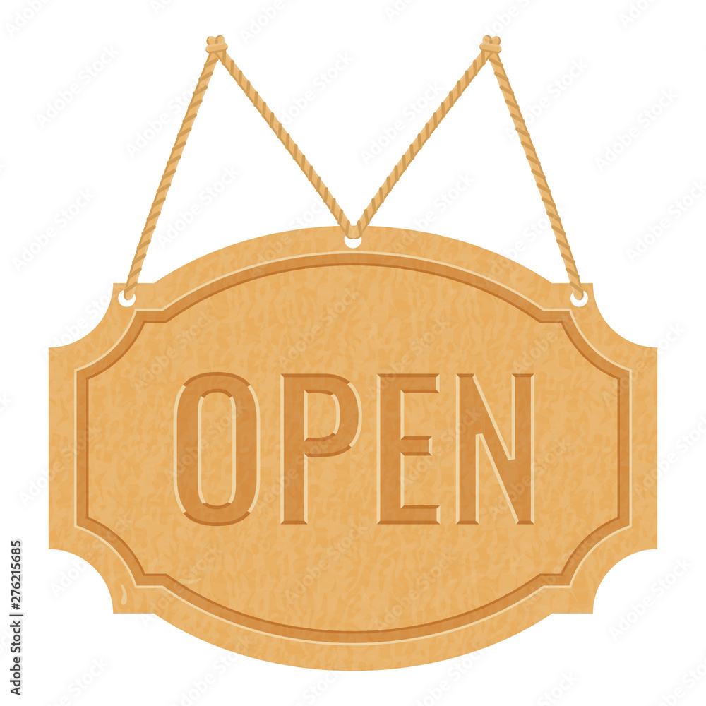 OPEN sign. Paper, cardboard sign isolated on transparent background ...