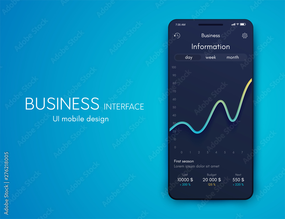 Vector graphics mobile infographics with three options. Template for ...