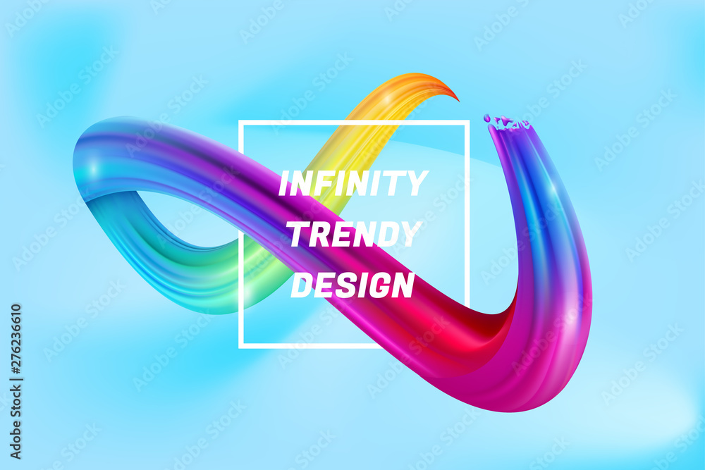 Colorful infinity shape background, Colorful 3d infinity Liquid water ...