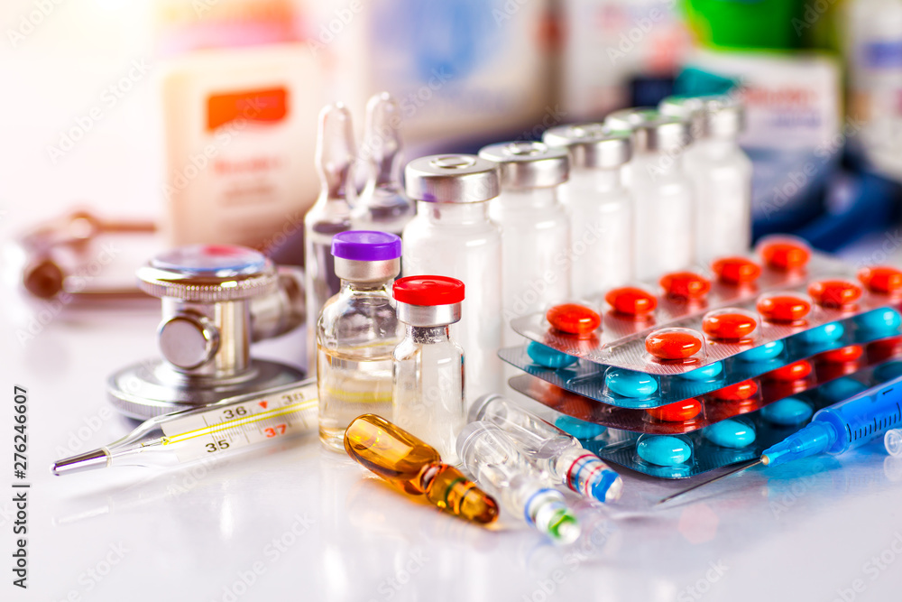 Drug prescription for treatment medication. Pharmaceutical medicament ...