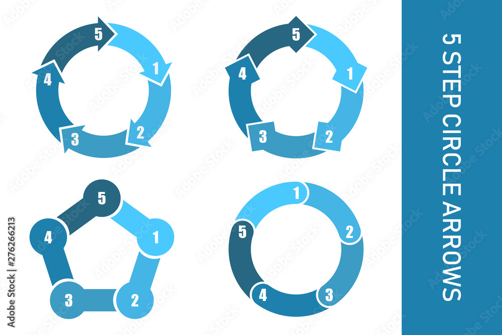 5 step circle arrows collection infographic. Stock Vector | Adobe Stock