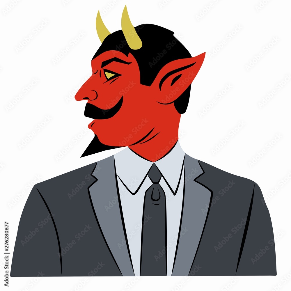 illustration of devil face , vector draw vector de Stock | Adobe Stock