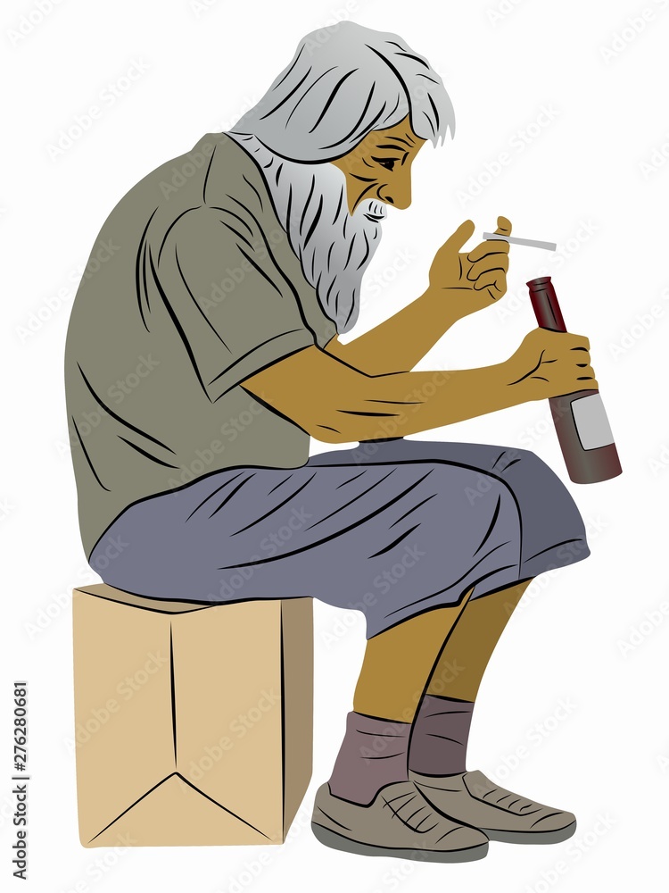 Homeless Person Drawing