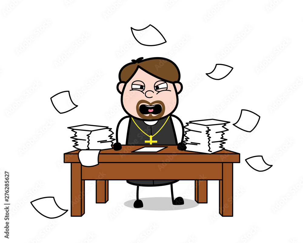 Cartoon Throwing Papers