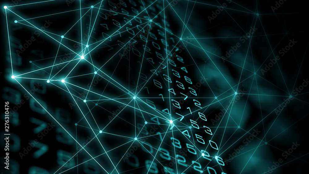Cyber security blockchain, global cyberattack, black background Stock ...