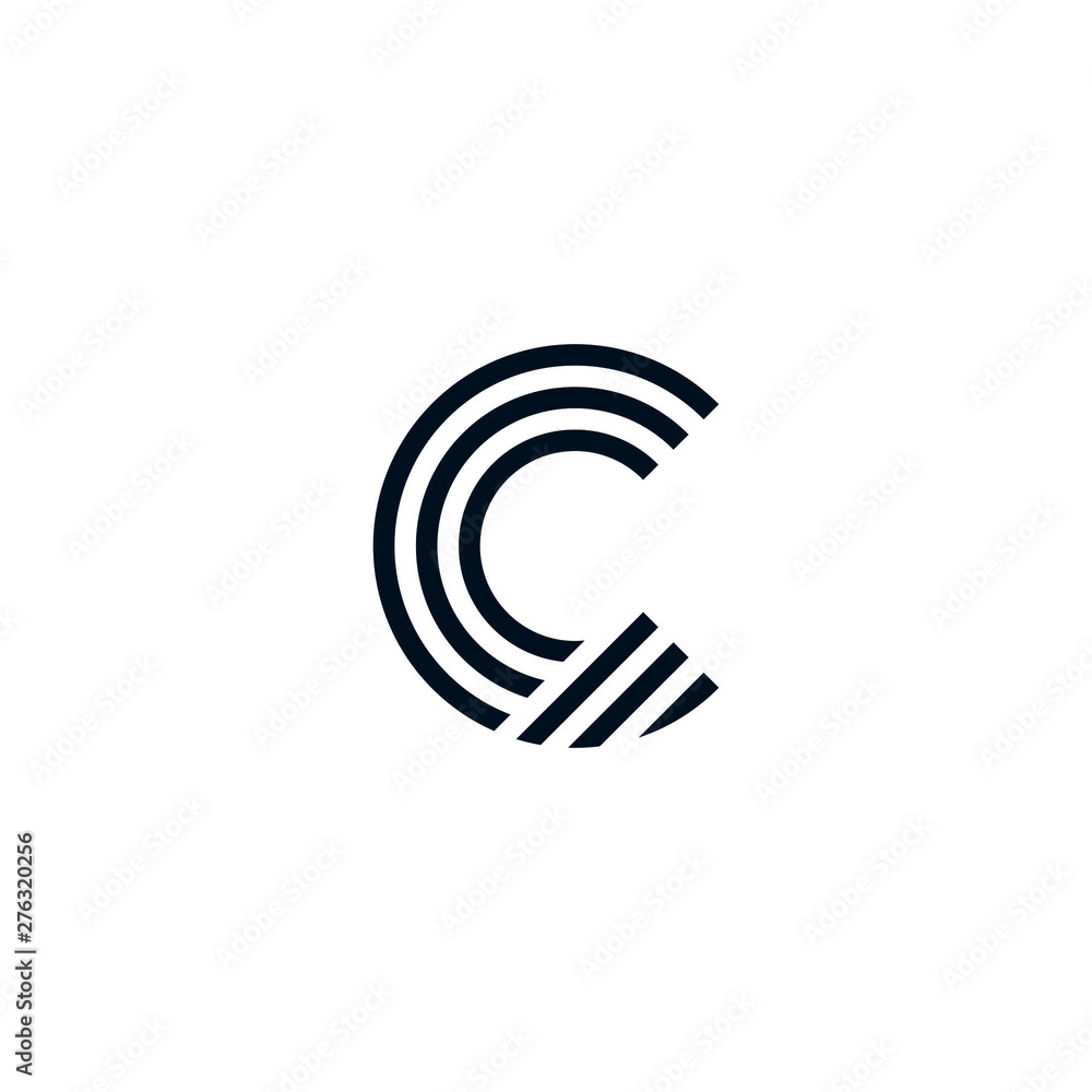 initial letter C shape inspiration with abstract lines and shapes ...
