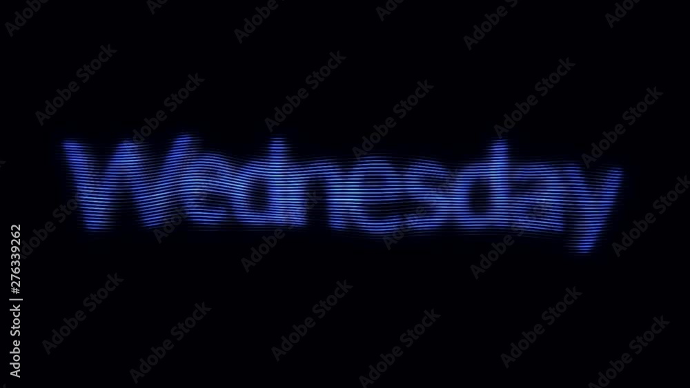 Abstract blue word wednesday in retro style and pixel distortion ...