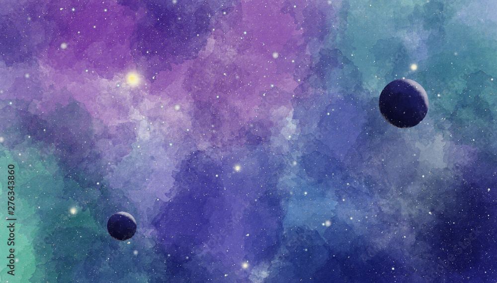 Blue watercolor space background. Illustration painting Stock ...