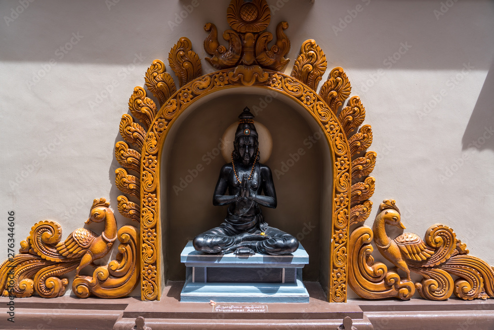 Colourful statues of Hindu religious deities in Hindu temple in ...