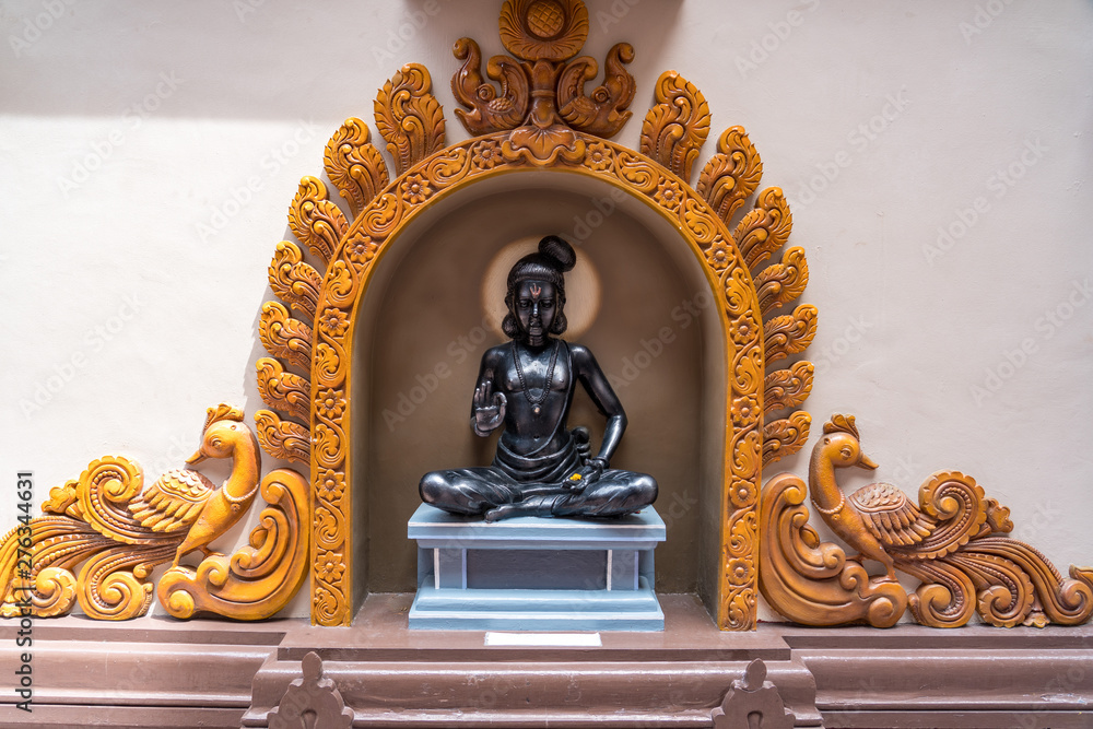 Colourful statues of Hindu religious deities in Hindu temple in ...