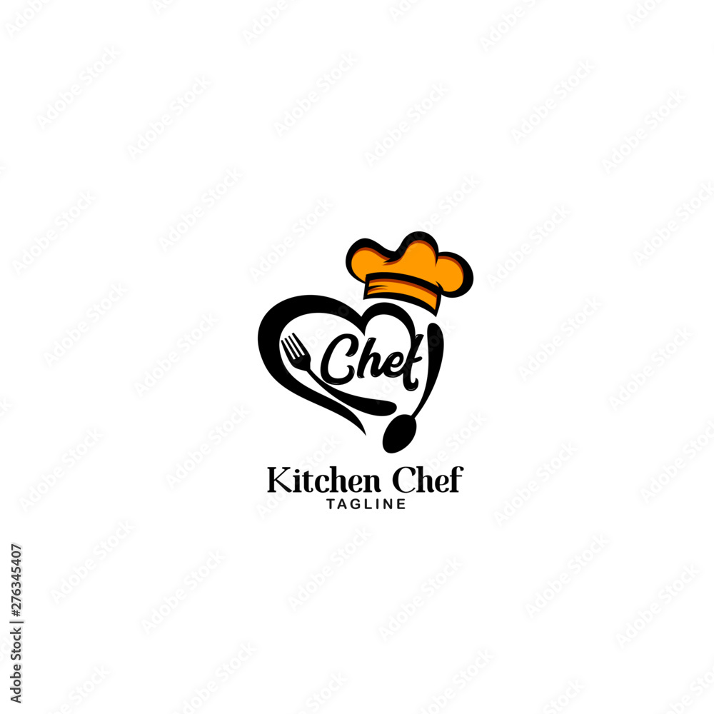 Kitchen Chef Logo Design Stock Vector | Adobe Stock