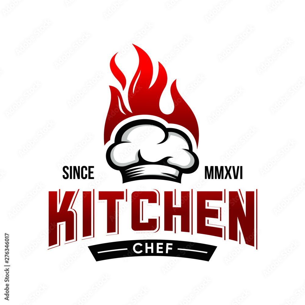 Kitchen Chef Logo Design Stock Vector | Adobe Stock