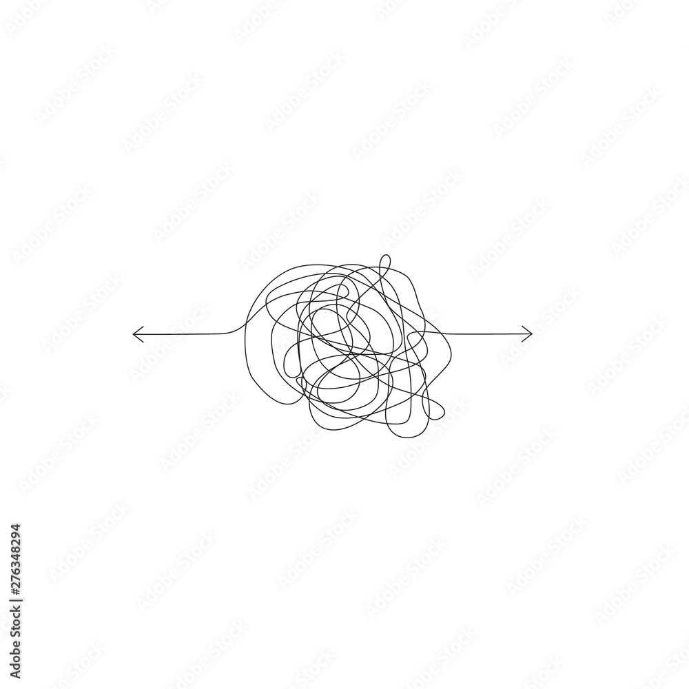 Confused and difficult way icon vector isolated on white background. Complicated and difficult ...