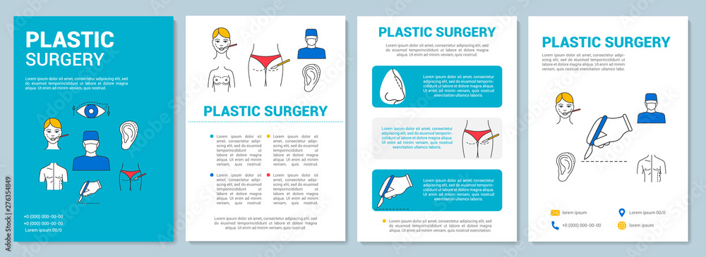 Plastic surgery brochure template layout. Body reconstruction. Flyer ...
