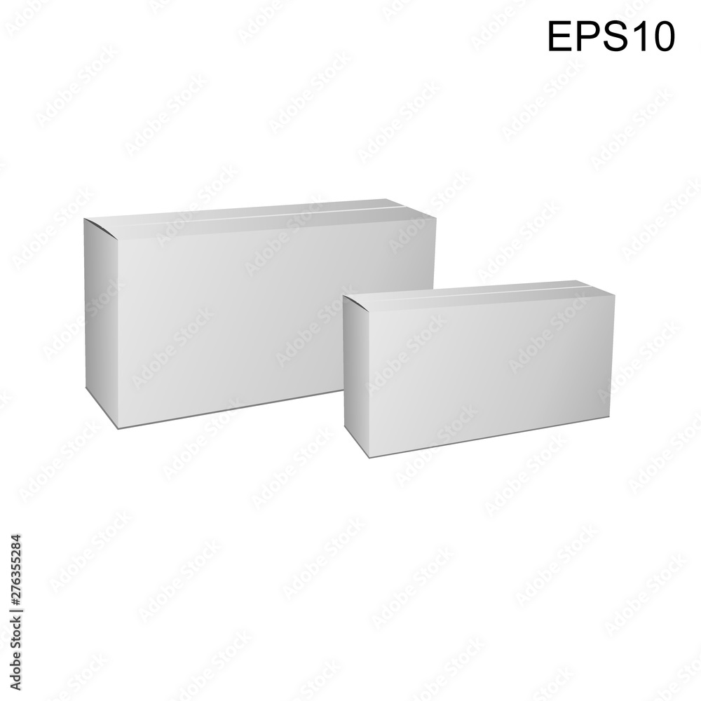 Realistic cardboard packaging boxes mockup. Vector illustration ...