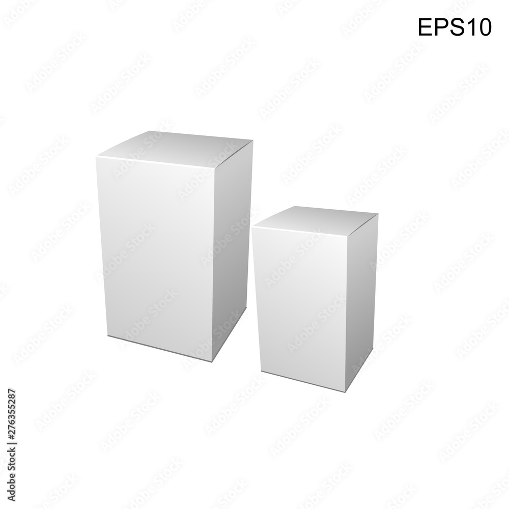 Realistic cardboard packaging boxes mockup. Vector illustration ...