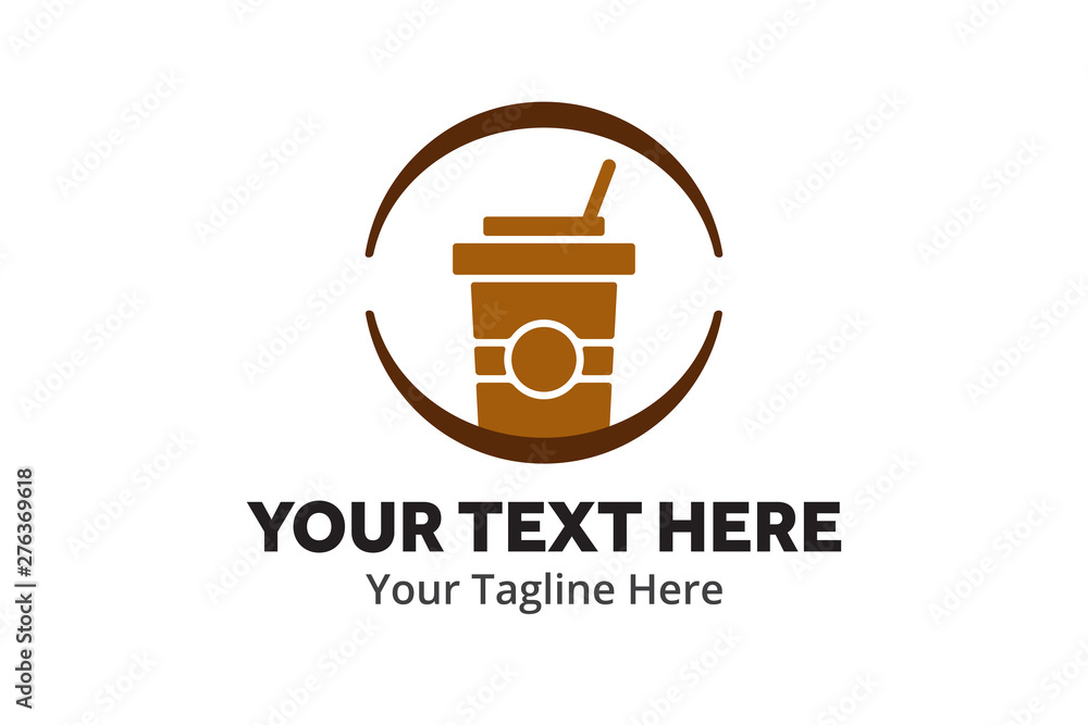 unique coffee simple logo creative design in flat style with color ...