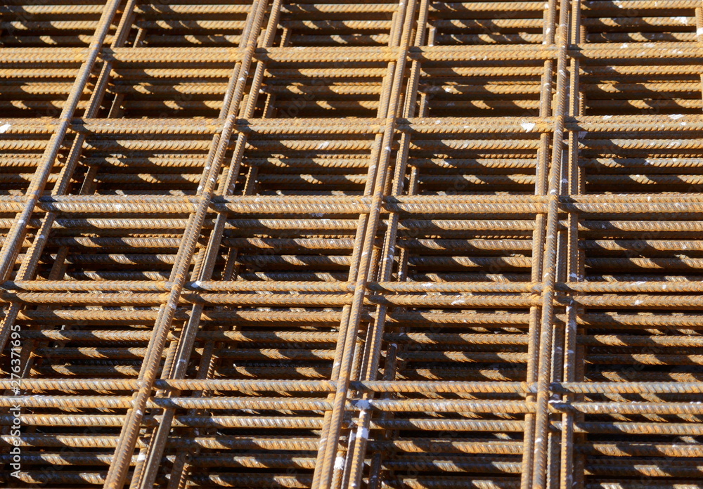 Working material on a construction site. Reinforcing iron, reinforcing ...