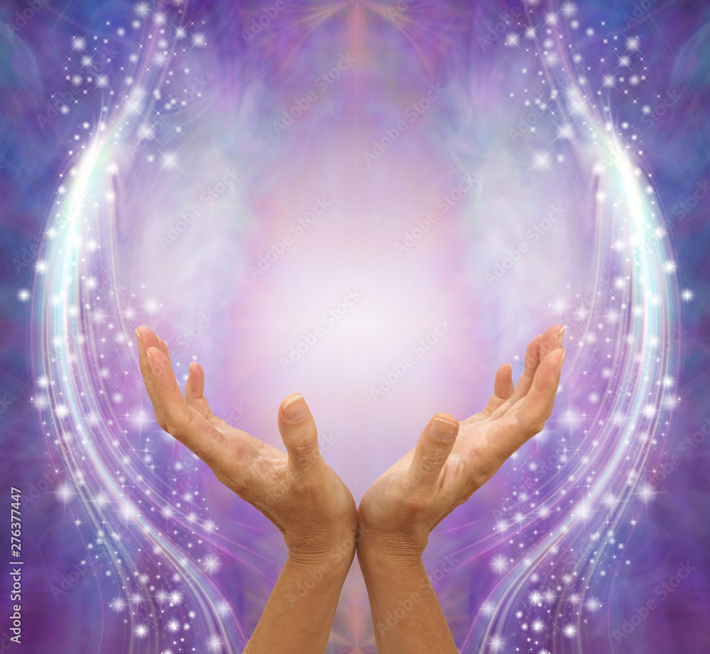 Sending you beautiful gentle healing energy - female open hands facing ...