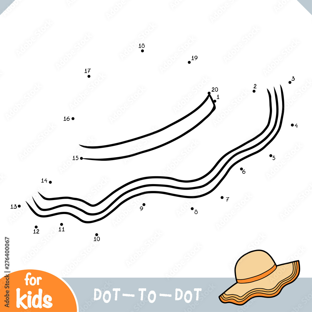 Numbers game, education dot to dot game, Capeline hat Stock Vector ...