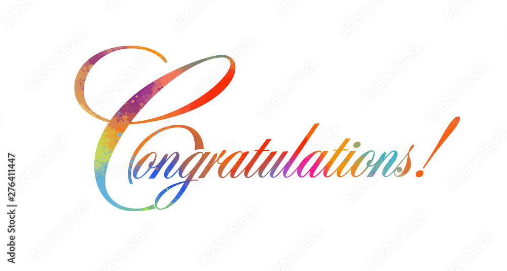 Rainbow text. Congratulations! Vector illustration Stock Vector | Adobe ...