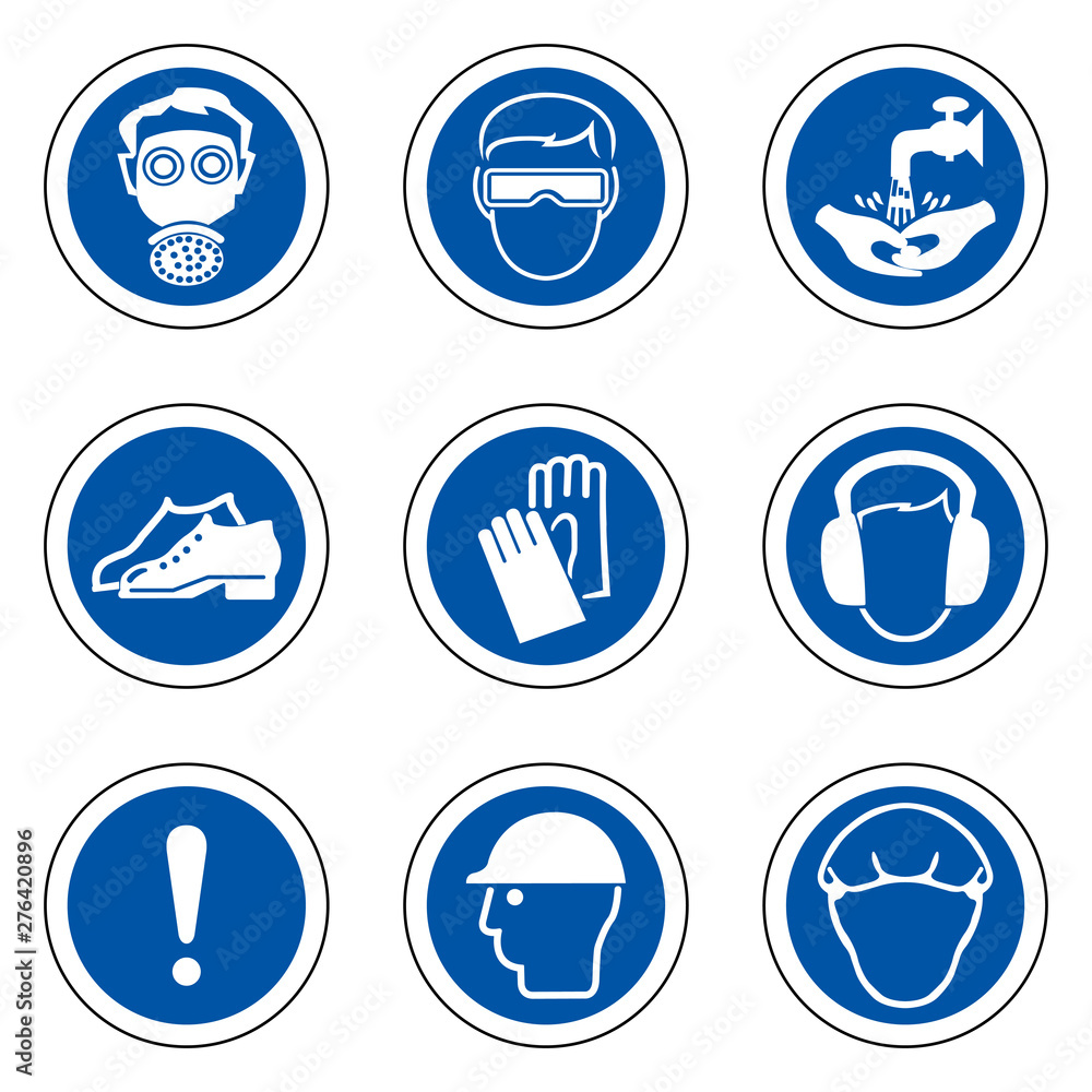 Required Personal Protective Equipment (PPE) Symbol,Safety Icon Isolate ...