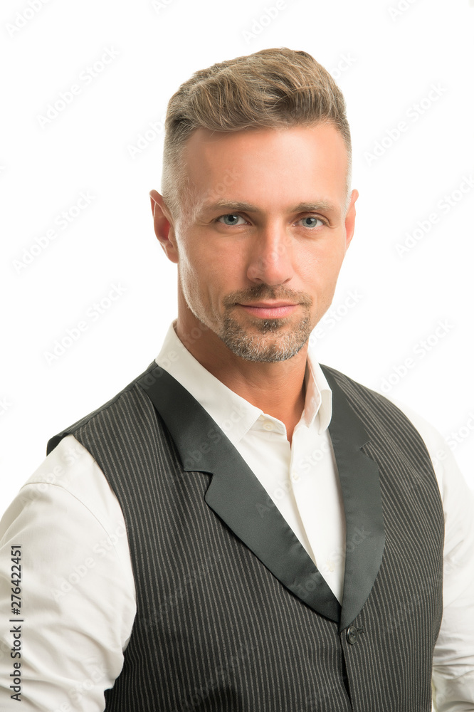 Bristle and facial hair. Natural beauty. Man attractive well groomed ...