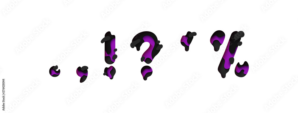 Vetor de Punctuation marks comma point, an exclamation and ...