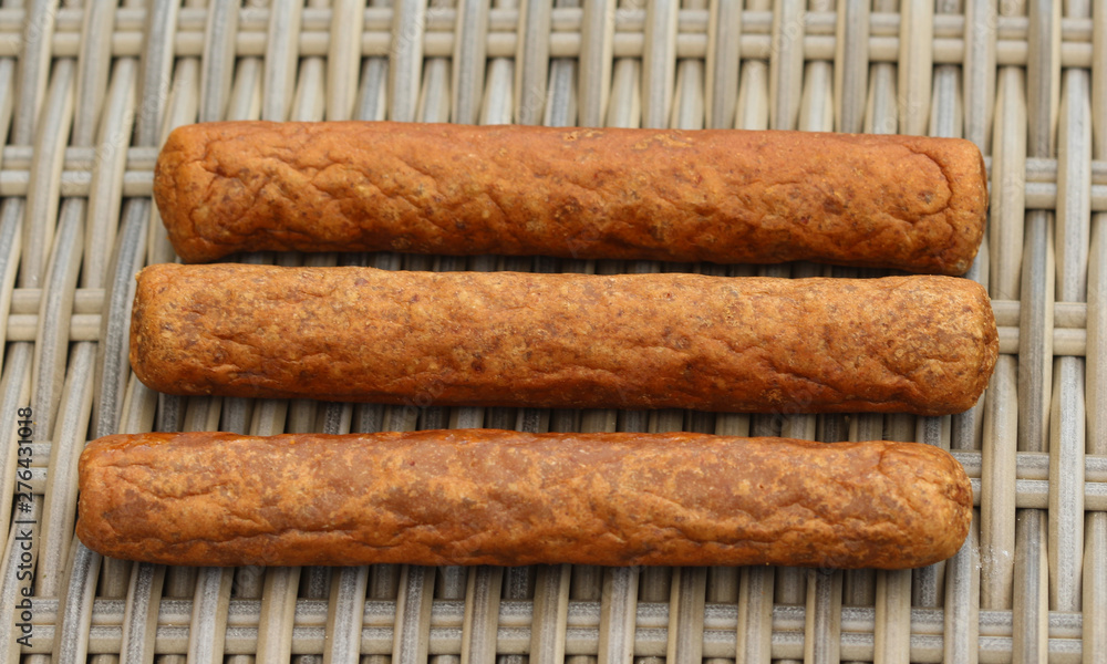 Foto de frikandel, a traditional Dutch snack, a sort of minced meat hot ...