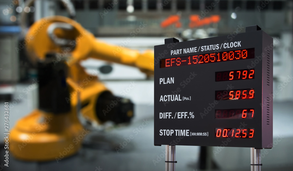 Real time monitoring system industry display screen in automation robot ...