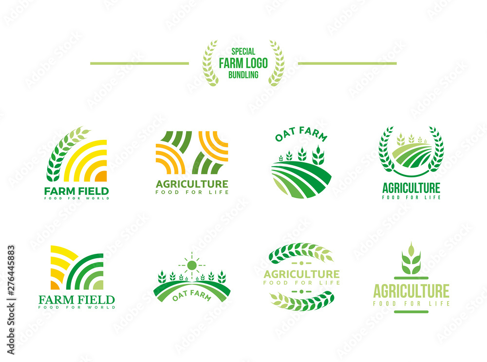 farm logo bundling, agriculture emblem, farming badge, vector logo ...