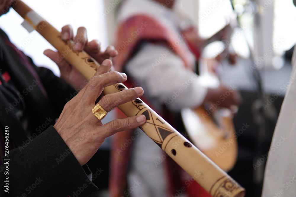bamboo flute from the batak Medan Indonesia that is being played Stock ...