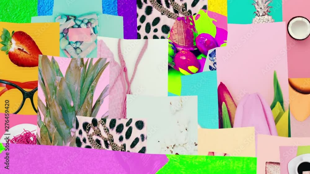 Motion modern design. Collage chaos mix stylish textures and object ...