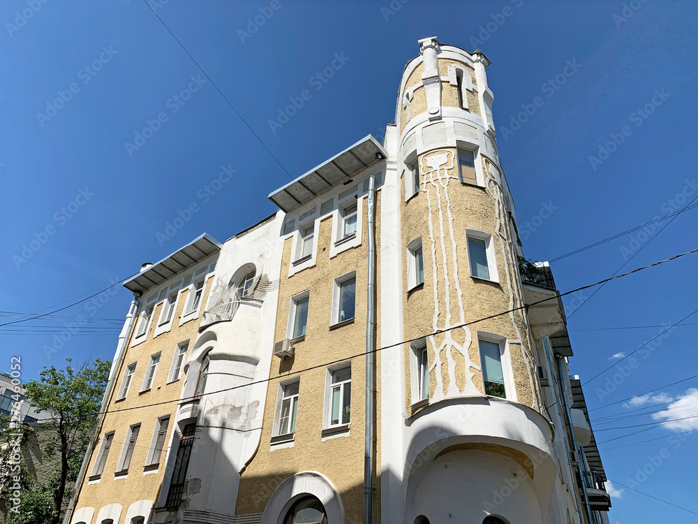 Moscow, Russia. Kazarmenny pereulok, apartment house N.G. Tarkhova and ...