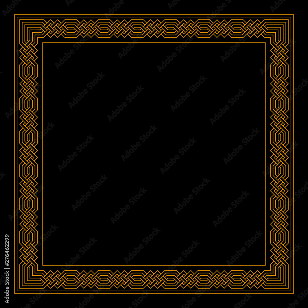 rectangle frame with seamless islamic pattern. ancient repeated motif ...