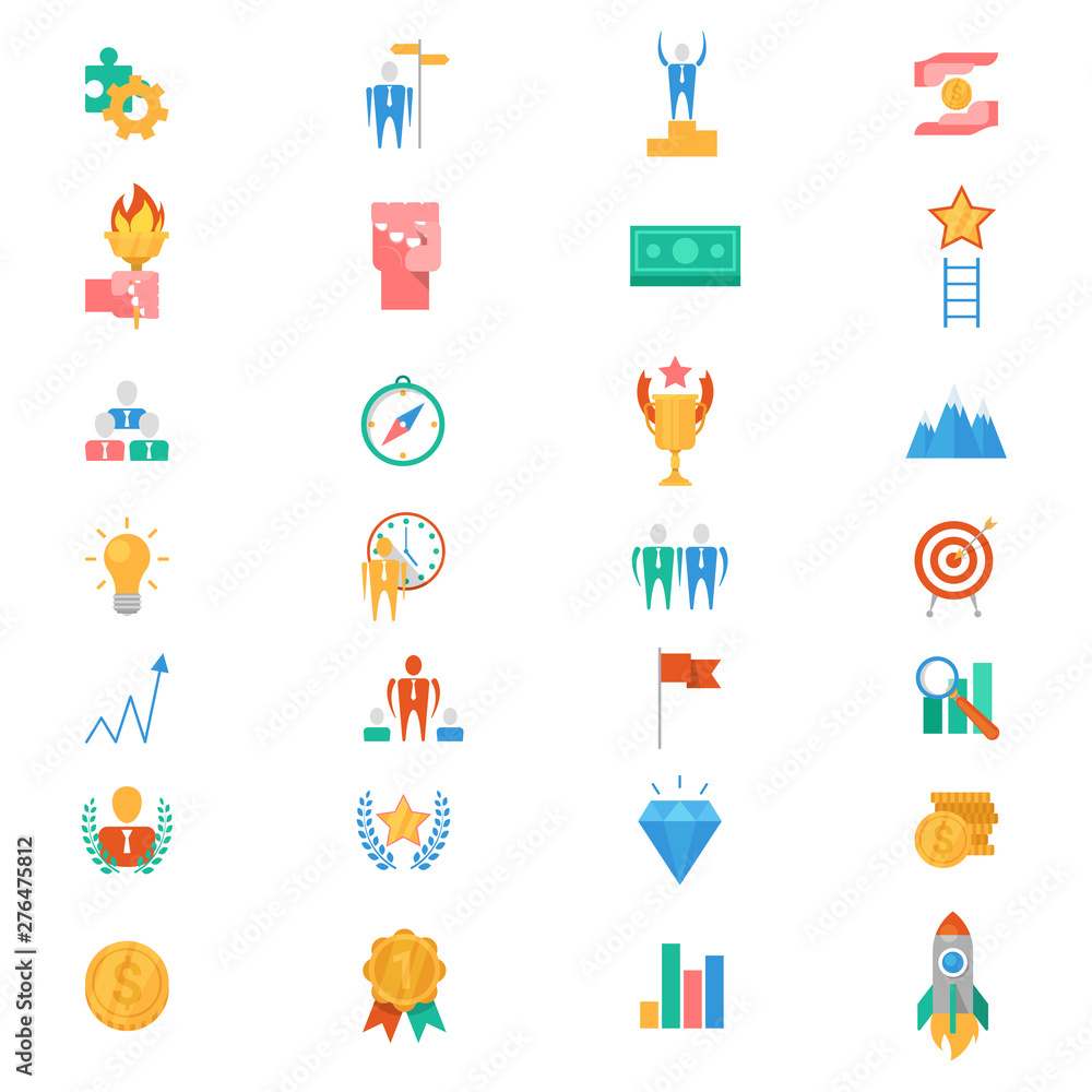 Motivation icons motivated business signs to inspire for achievement ...