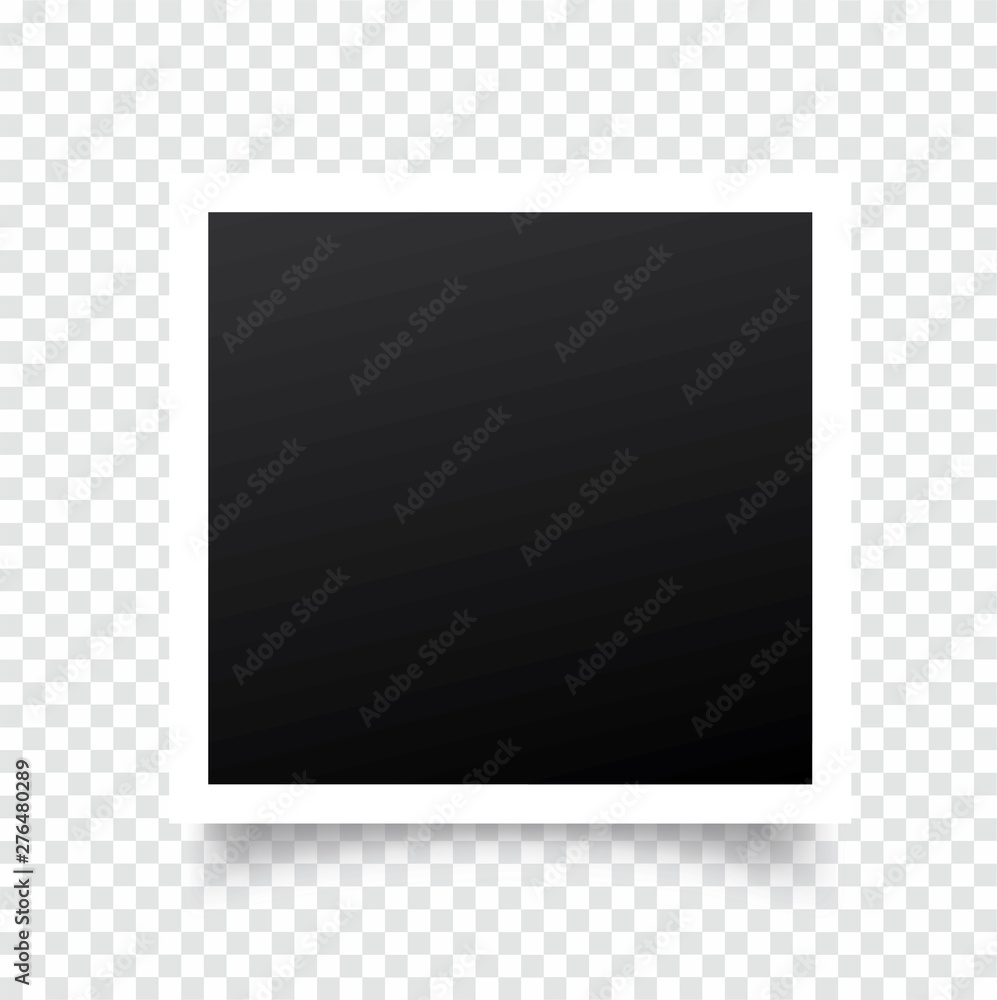 Retro realistic photo frame with shadow vector mockup placed on ...