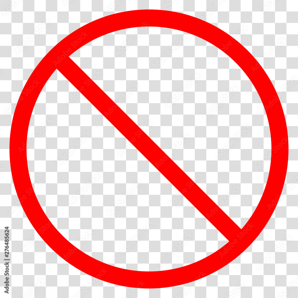 Traffic road realistic prohibition sign isolated on a white transparent ...