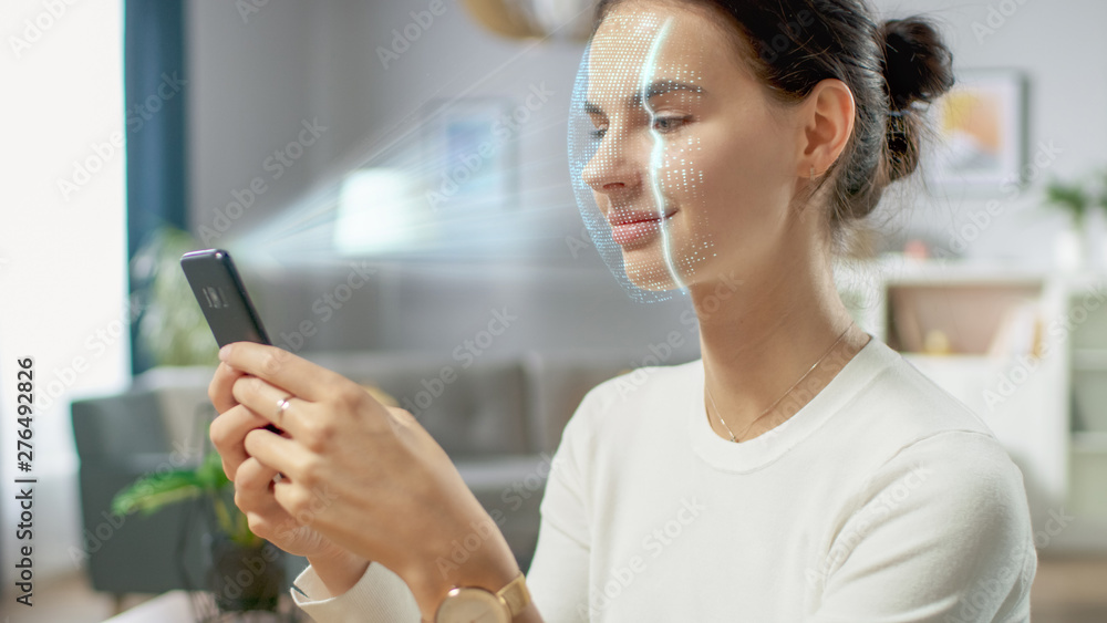 Young Female Identified by Biometric Facial Recognition Scanning ...