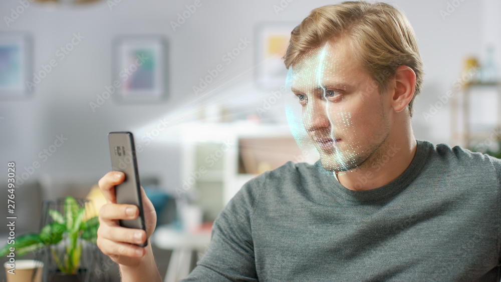 Young Man Identified by Biometric Facial Recognition Scanning Process ...