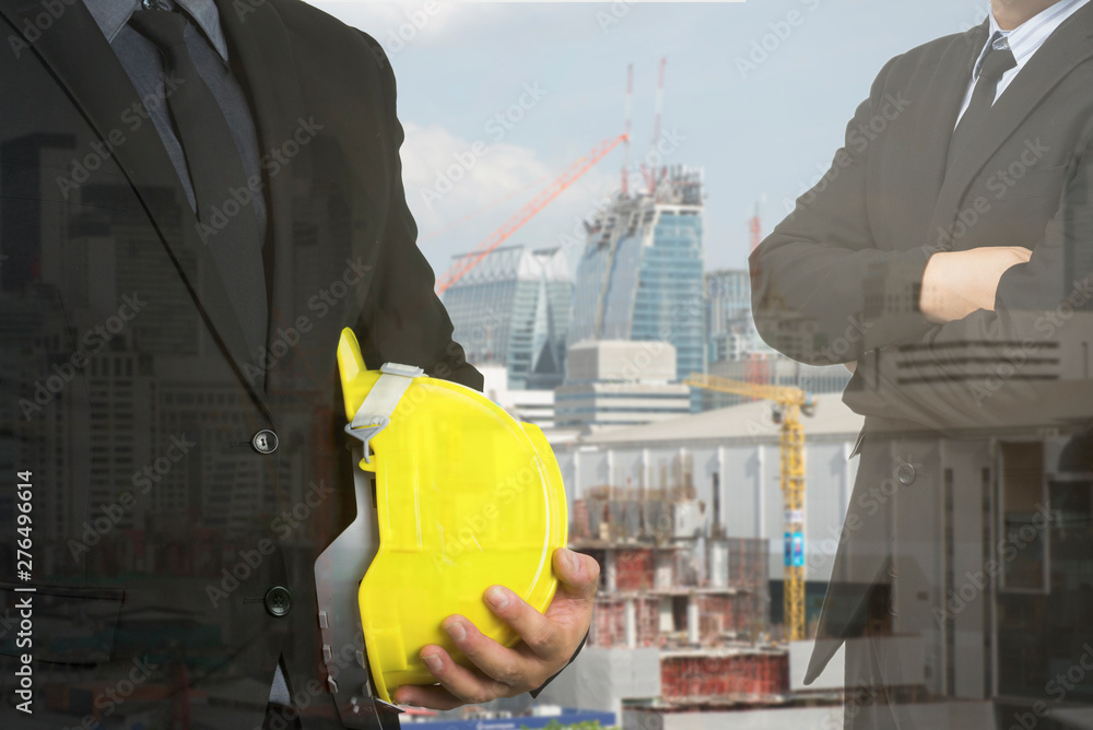 2 male occupational health and safety officer doing inspection on ...