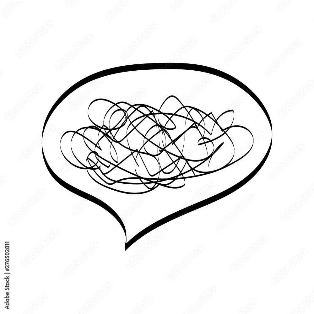 Line chat Icon in flat style. Messy. Speech symbol for web site design ...