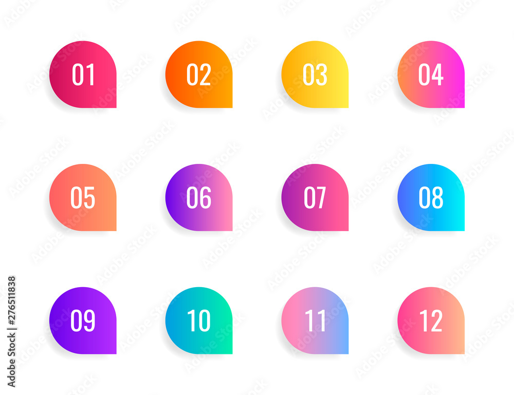 Super set arrow bullet point triangle flags on white background ...