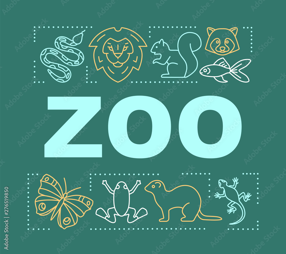 Zoo word concepts banner. Family time together. Animal park ...
