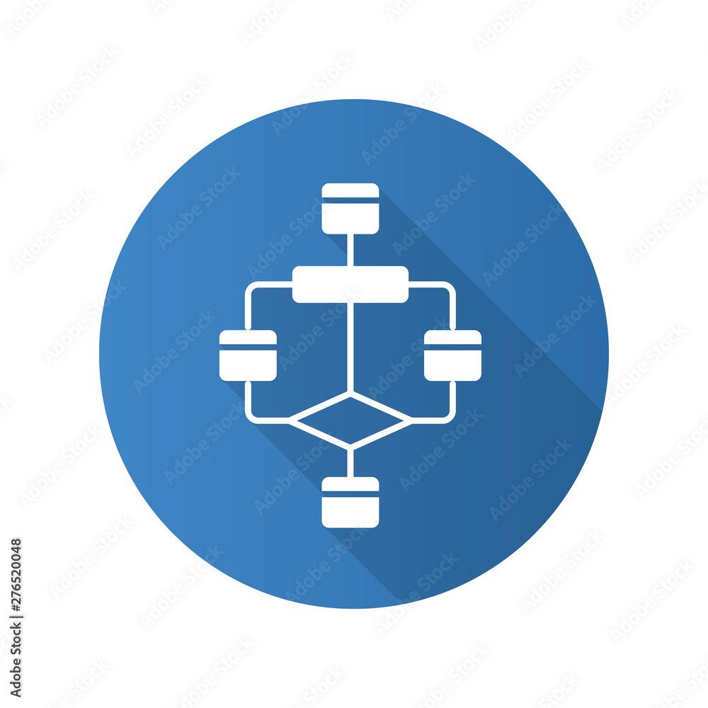 Flowchart flat design long shadow glyph icon. Diagram. Visualization of ...