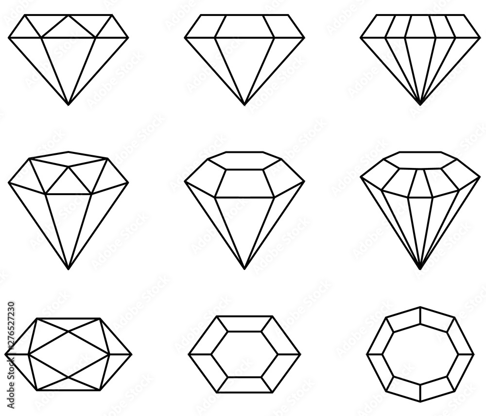 Big collection of vector geometric crystals shapes for design ideal for ...