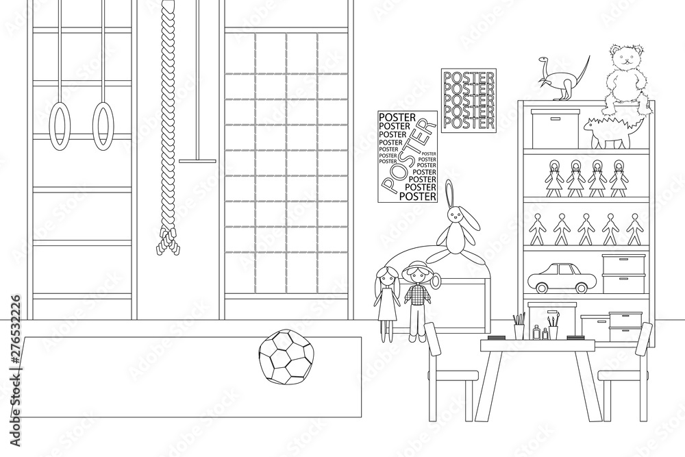 Kindergarten Classroom Clipart Black And White
