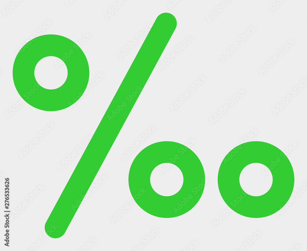 Per mille symbol raster pictograph. Illustration contains flat per ...