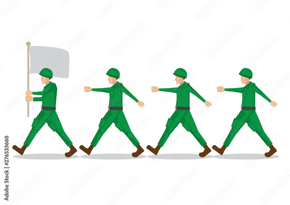 Military soldiers in green uniform matching with their team army ...