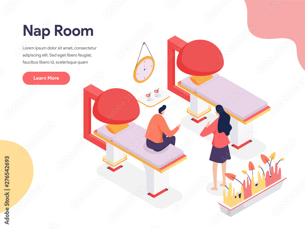 Nap Room Illustration Concept. Isometric design concept of web page ...